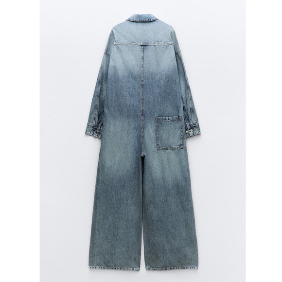 Zara | Pants & Jumpsuits | Zara Trf Long Denim Jumpsuit | Poshmark